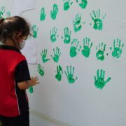 TK's handprint mural | CIS Mosaic
