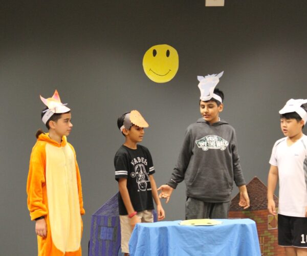 Primary French plays in mini theatre. | CIS Mosaic